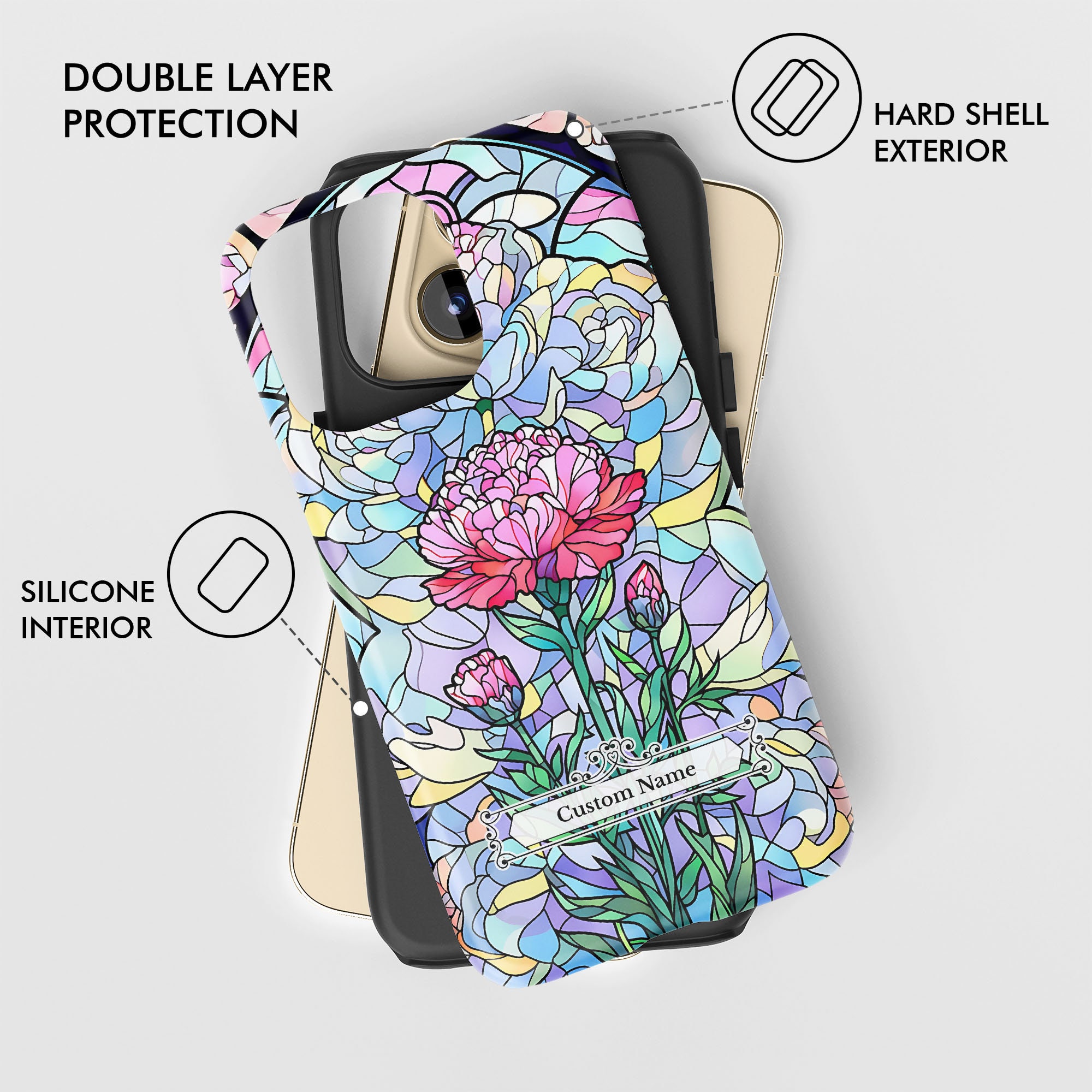 Custom Birth Month Flower Bouquet Phone Case With Name Birth Flower ...