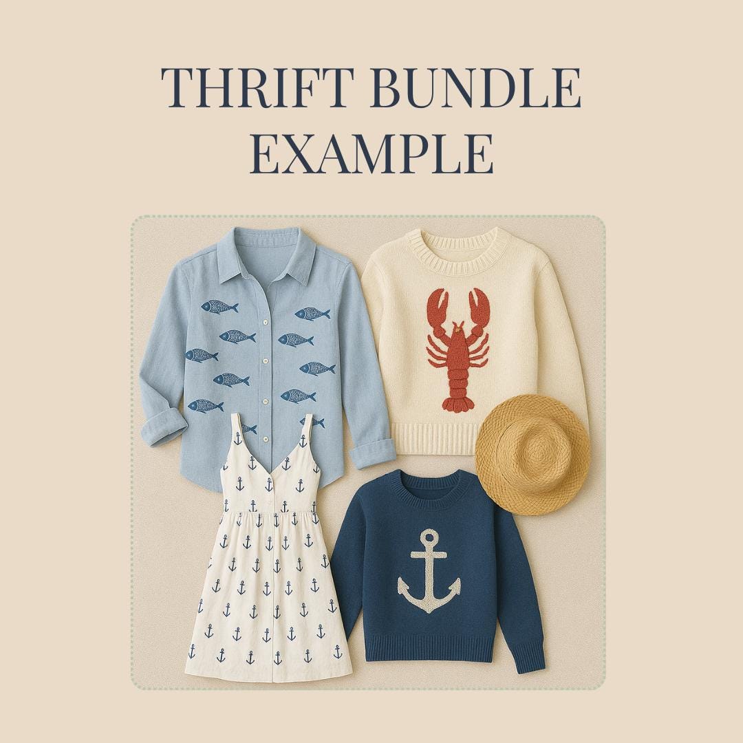 Curated Coastal Clothing Thrift Bundle | Handpicked Sustainable Style ...