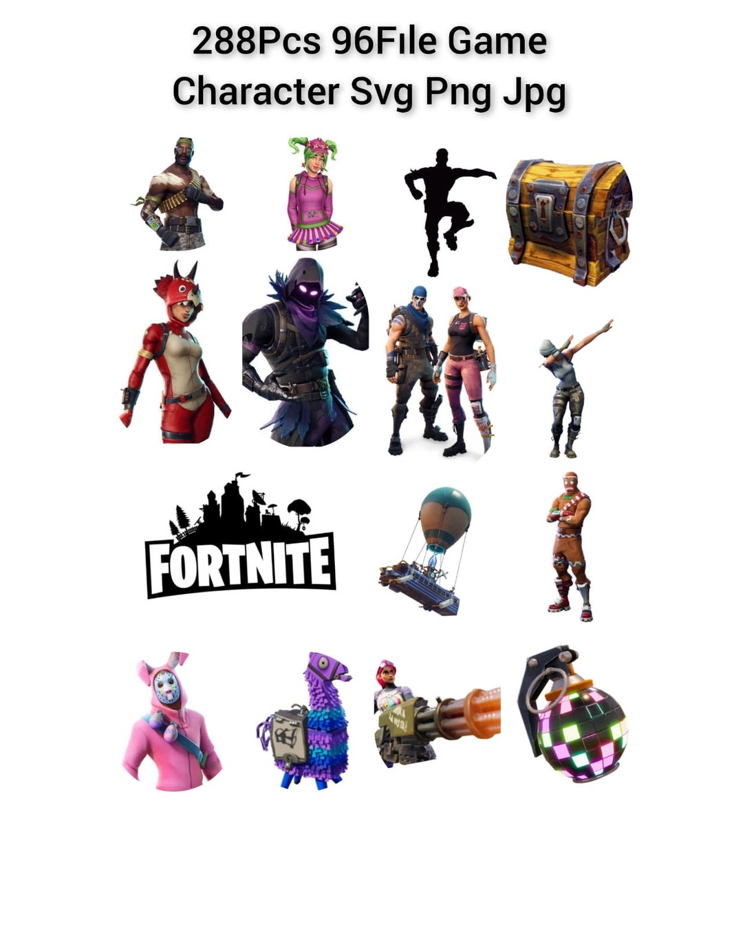 288 PCS 96FILE GAME CHARACTER Svg Png Jpg Bundle - Etsy