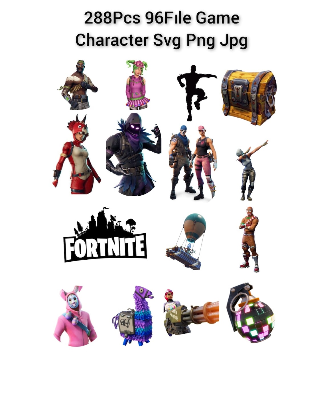 288 PCS 96FILE GAME CHARACTER Svg Png Jpg Bundle - Etsy