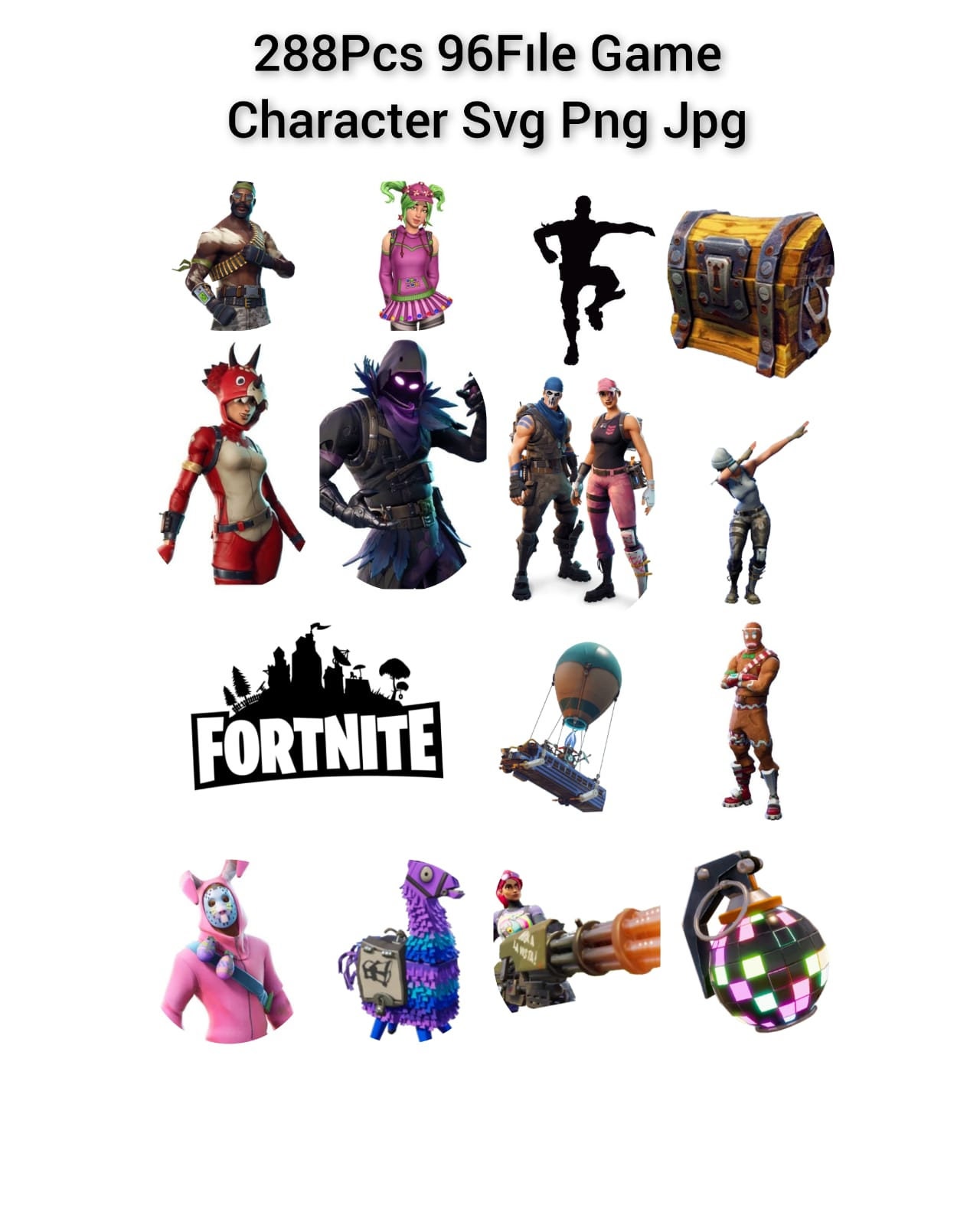 288 PCS 96FILE GAME CHARACTER Svg Png Jpg Bundle - Etsy