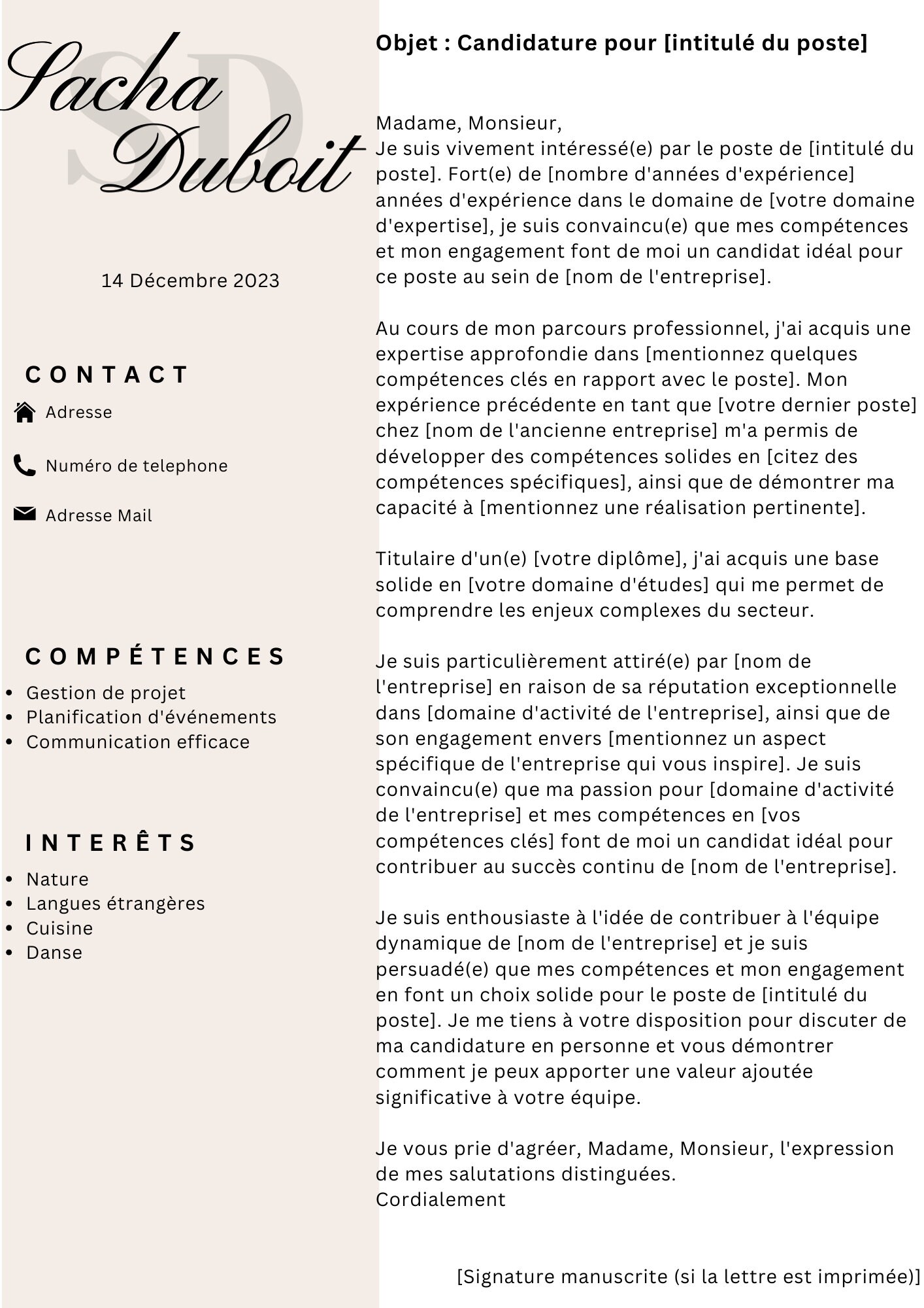 Customizable CV and Cover Letter Template on Canva - Etsy