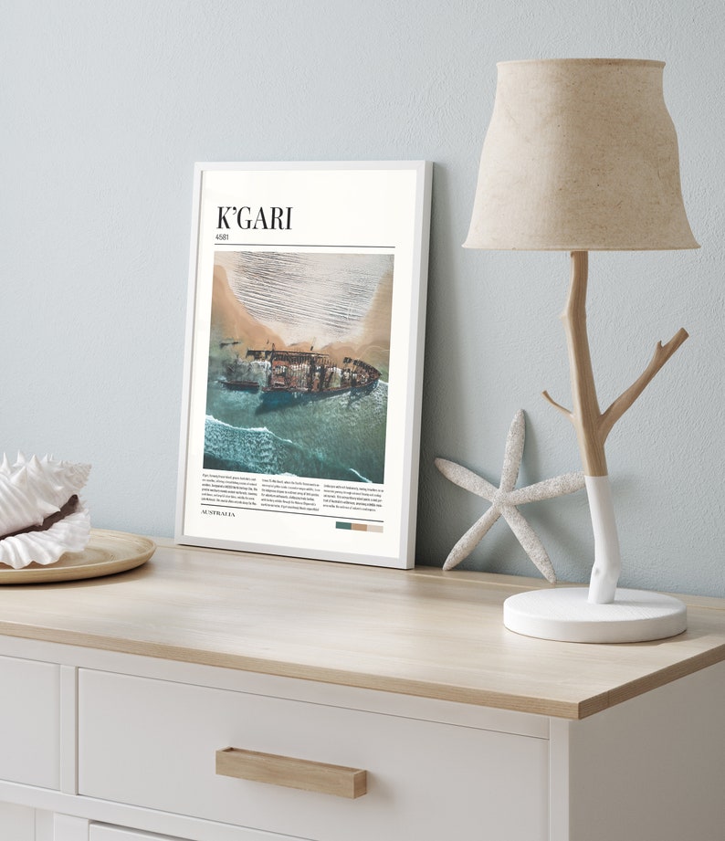 Digital Download of K'gari, Queensland, Australia | Travel Poster ...