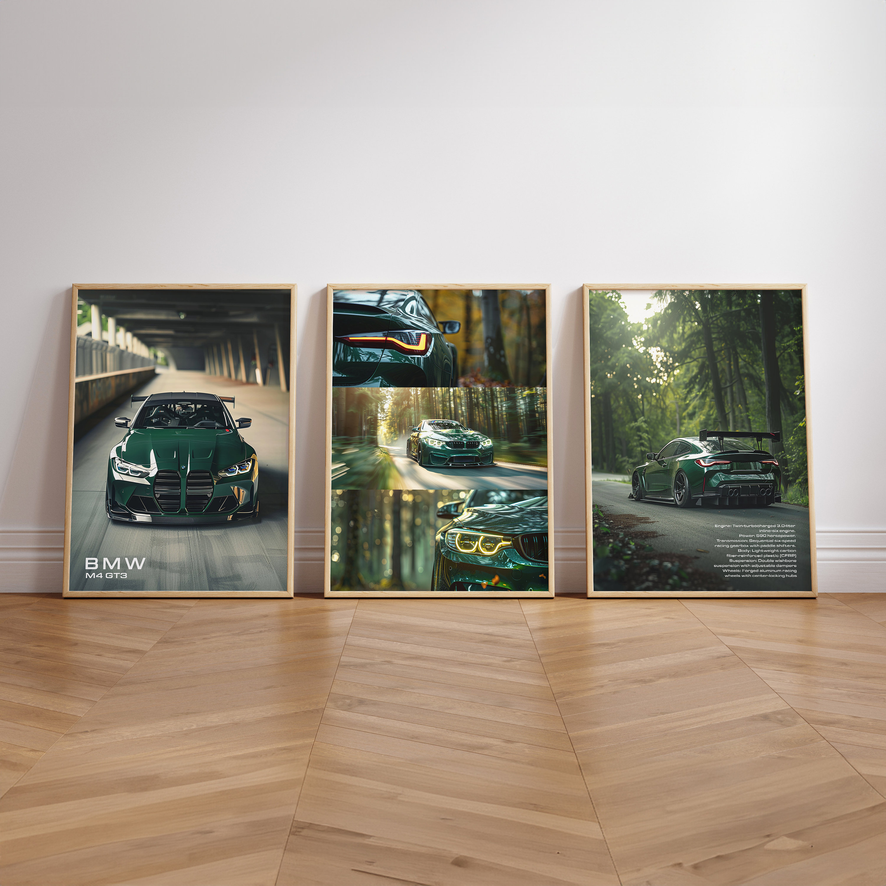 Green BMW M4 GT3 Poster Set - 3 Photo Digital Download for Car ...