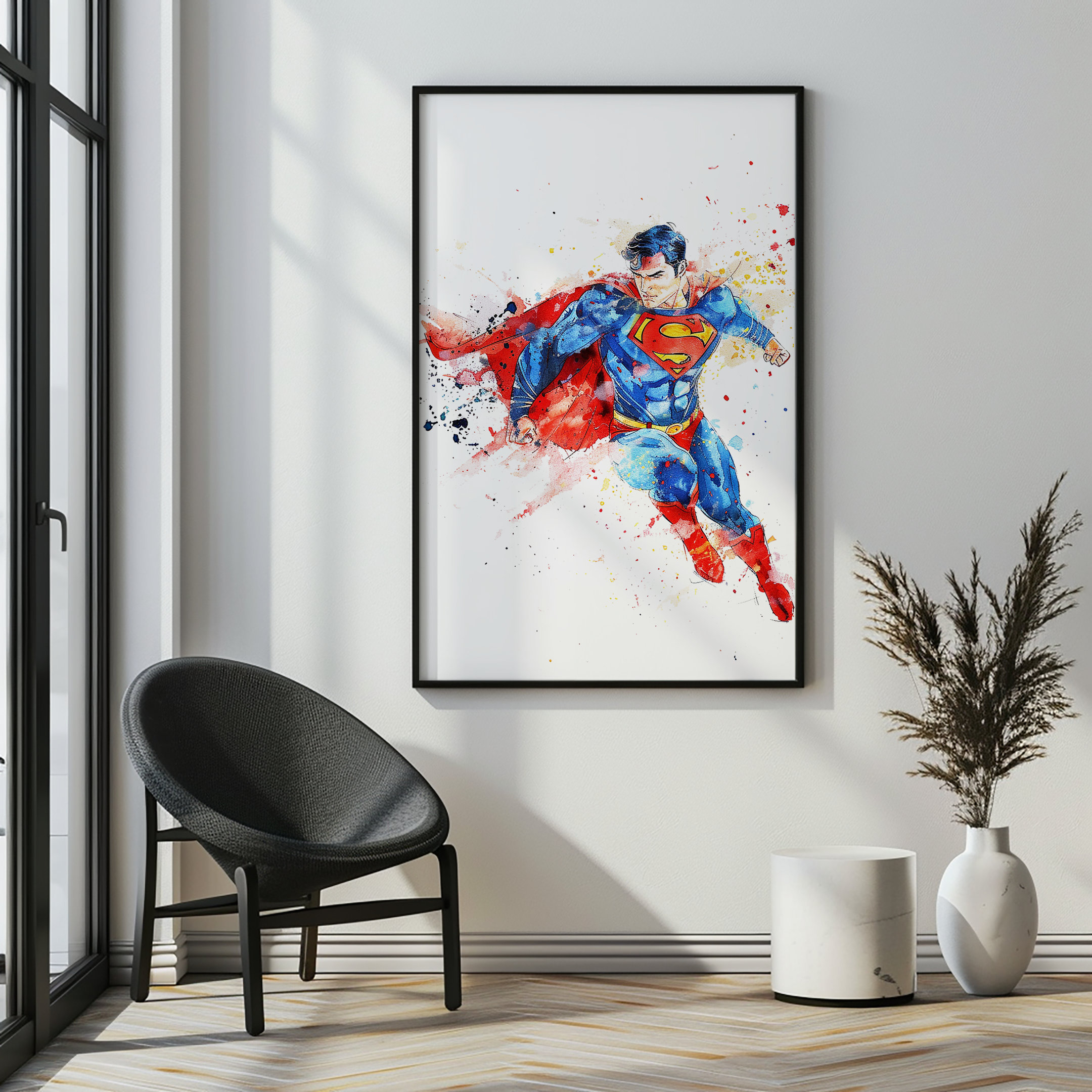 Superman Poster Art Watercolor Art Super Man Poster Superhero Avengers ...