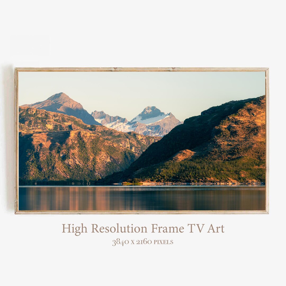 Wanaka Tree Frame TV Art, New Zealand Mountain Lake Photo (digital ...