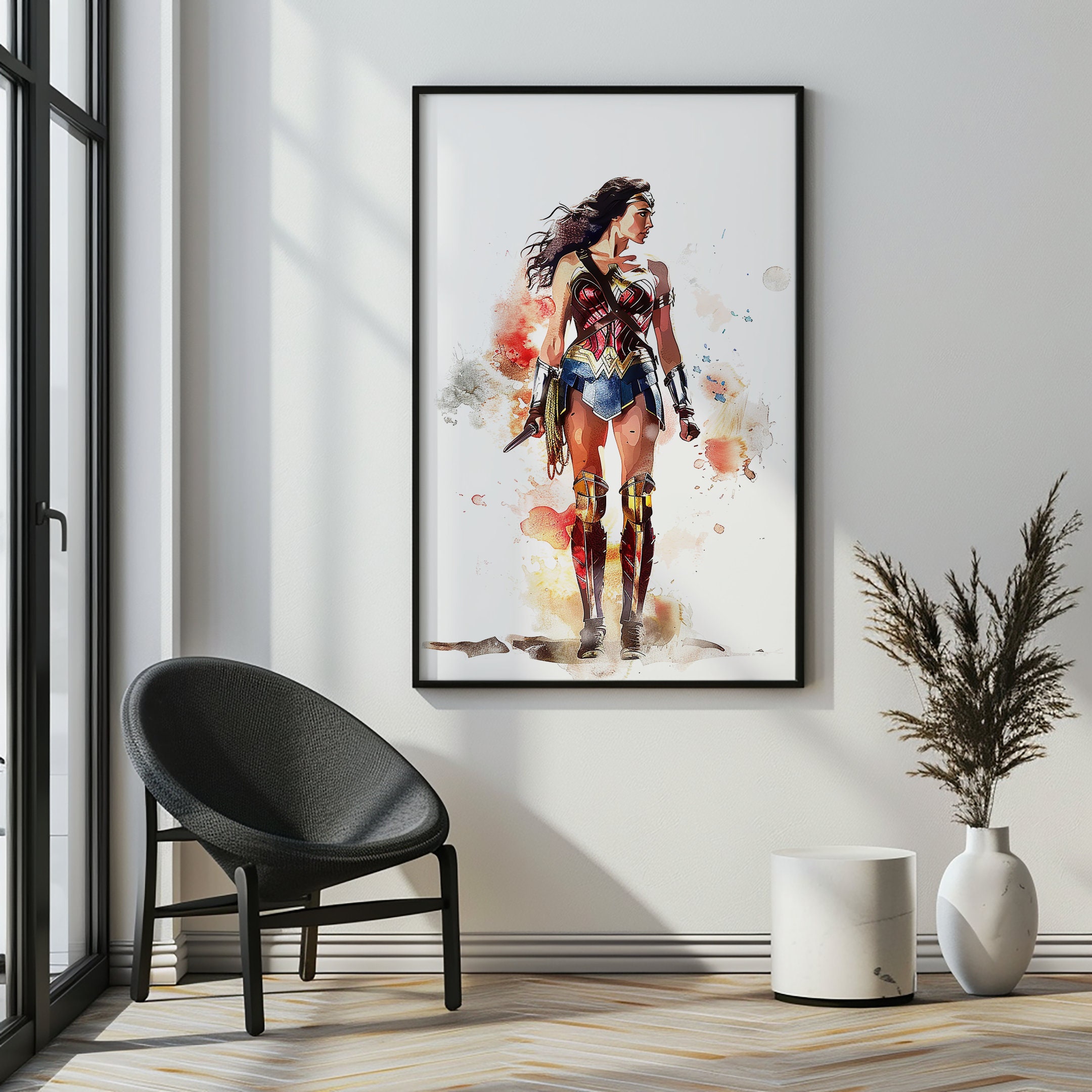 Wonder Woman Poster Art Watercolor Art Wonder Woman Poster Superhero ...