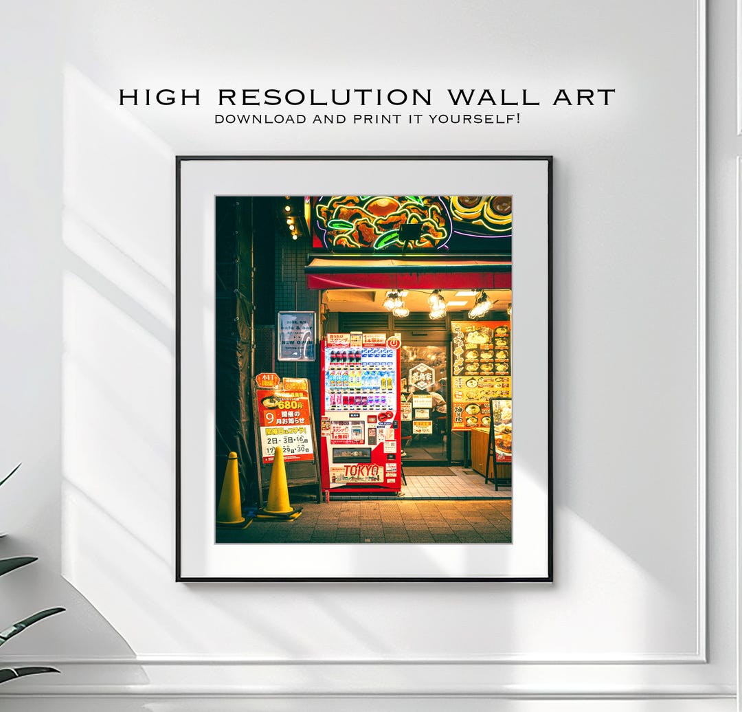 Digital Download of Tokyo Vending Machine, Streets at Night, Japan ...