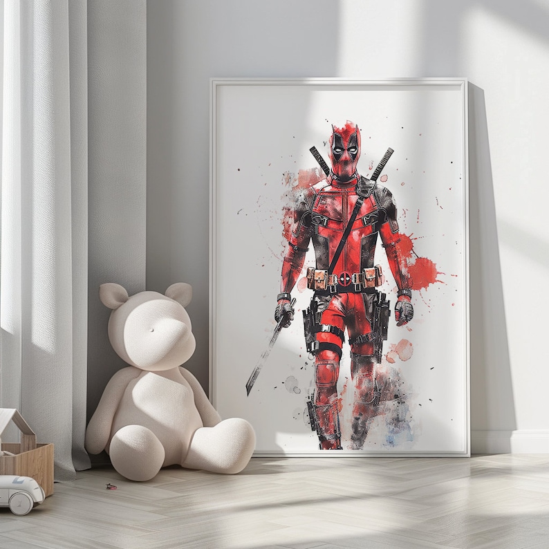 Deadpool Poster Art Watercolor Art Deadpool Poster Superhero Avengers ...