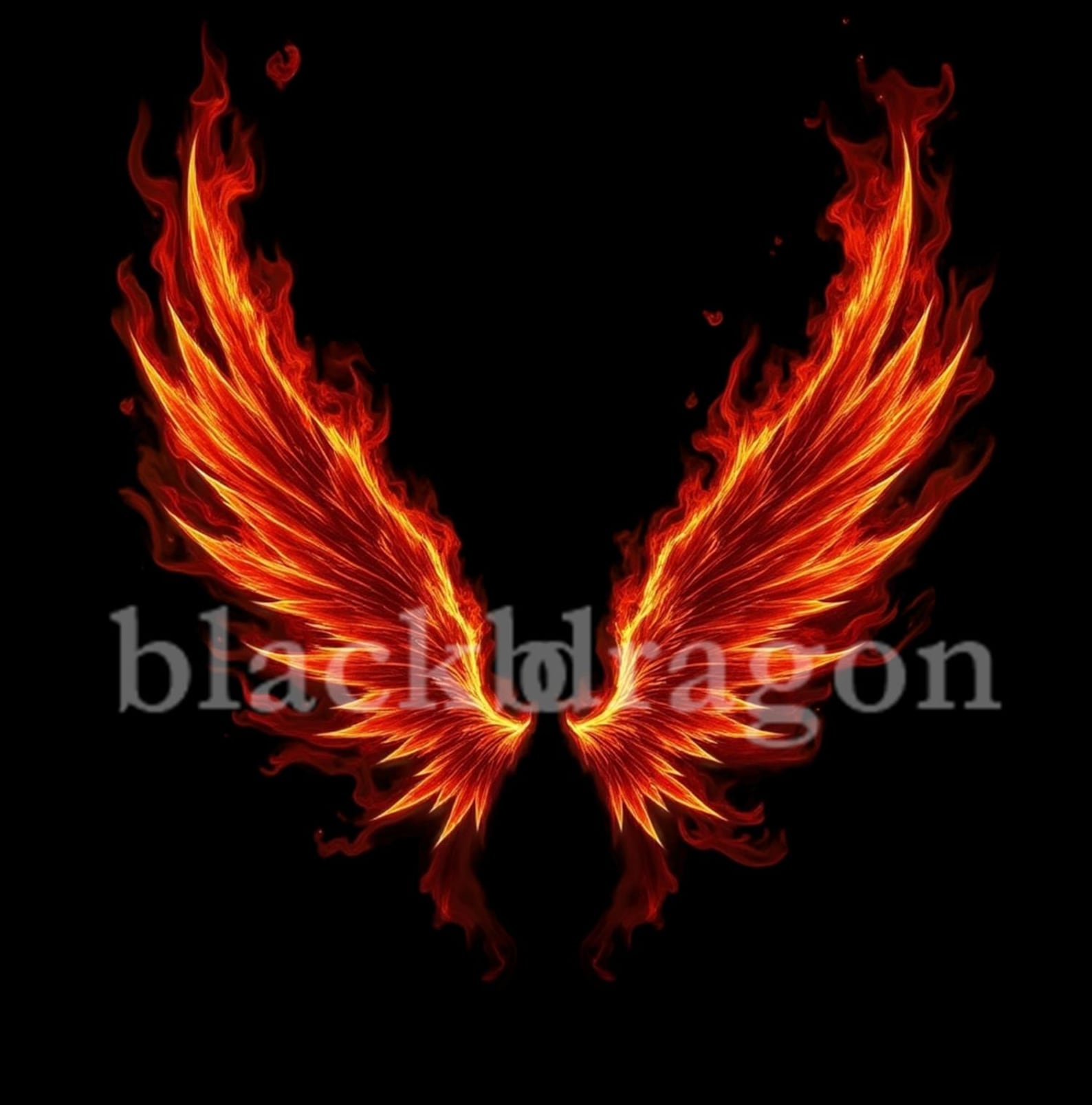 Fire Wings Digital Art - Printable Fiery Angel Wings Design for T ...