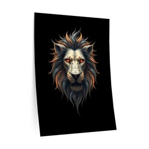 Lion Head Design - Printable Fantasy Animal King Digital Art for T ...