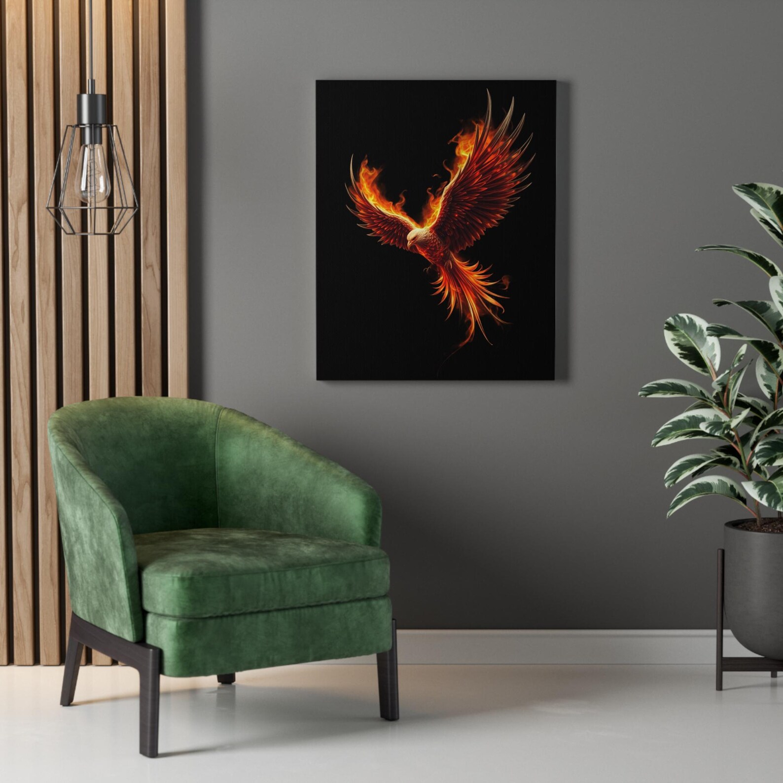 Fiery Phoenix Digital Art, Printable Fire Bird Design (300 DPI - PNG ...