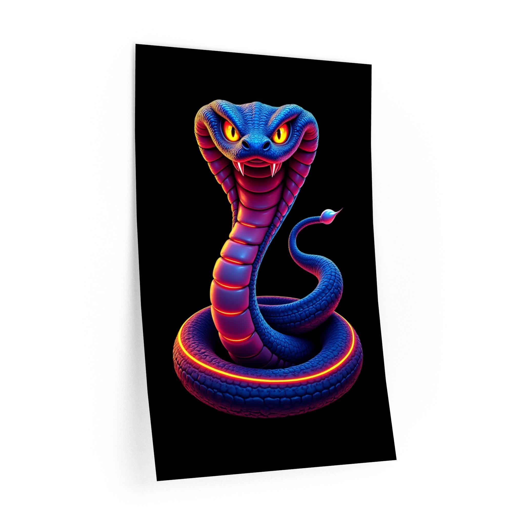 Neon Cobra Design - Printable Snake Digital Art for T-shirts, Stickers ...