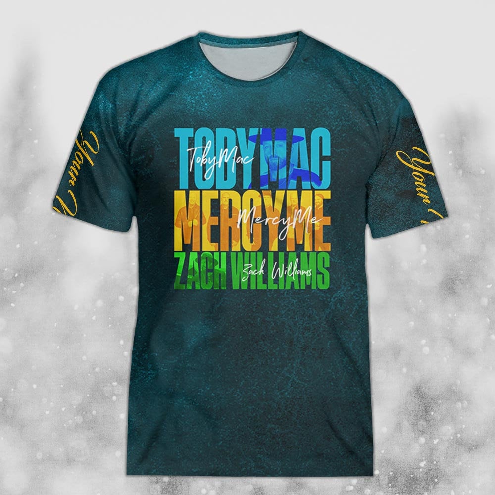 Custom Name TobyMac MercyMe and Zach Williams Tour Music 3D Hoodie sold ...