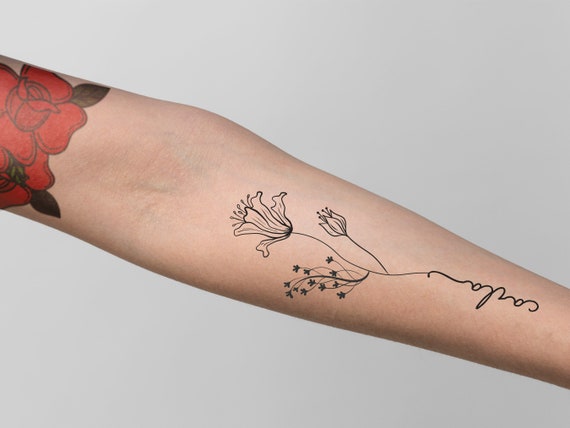 Floral Name Tattoos 90 Flower Tattoo Ideas That Radiate Elegance And