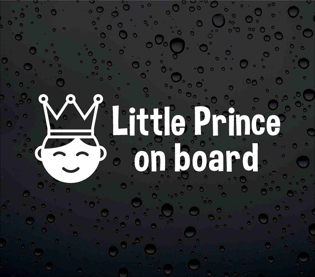 Little Prince on Board Vinyl Car Sticker. Quantity: 2 - Etsy