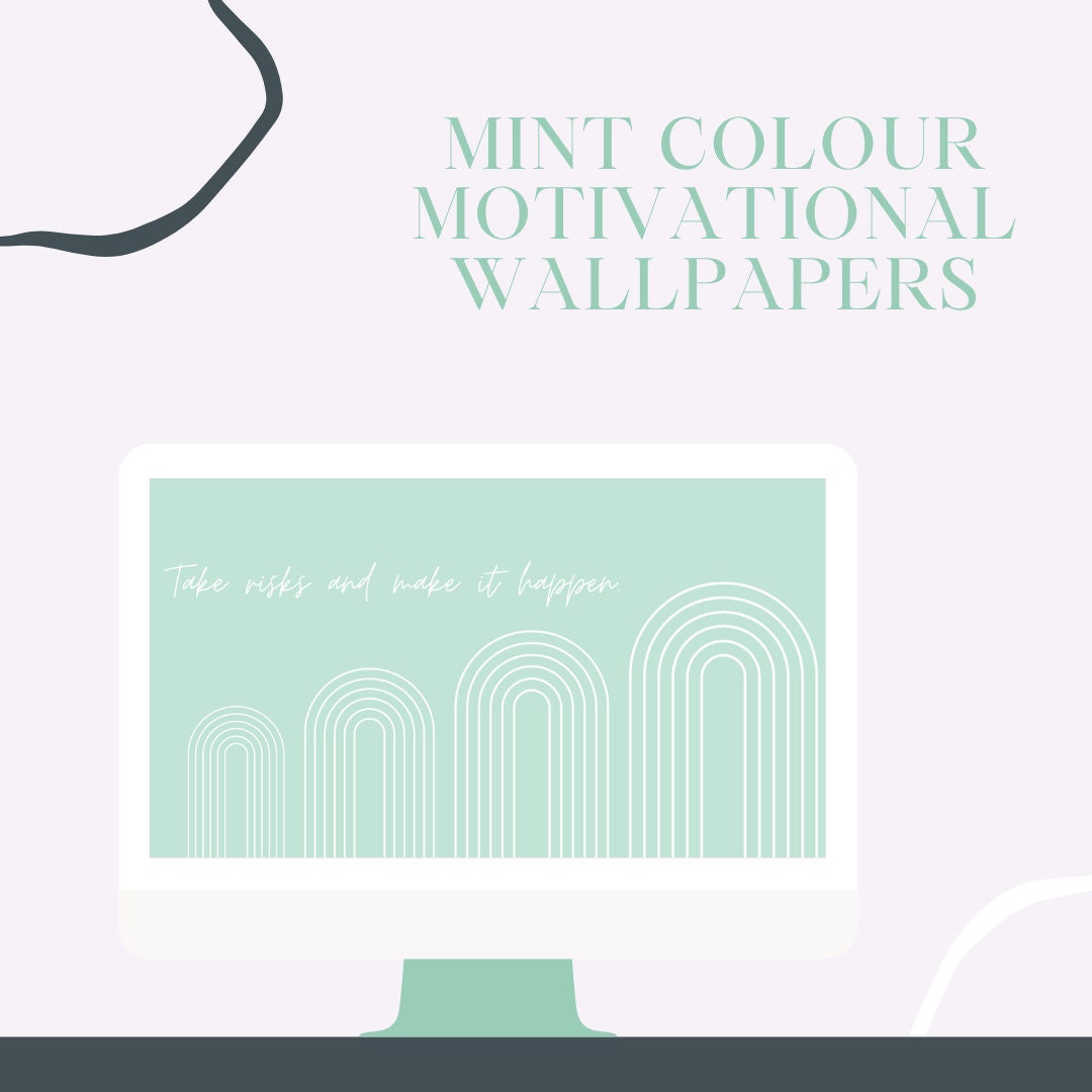 Customizable Mint Desktop Wallpaper Templates Set of 8 Canva Template ...