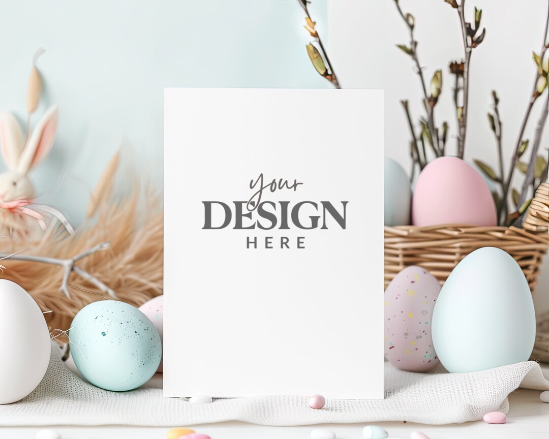 5x7 Easter Invitation Mock up Easter Card Mockup Spring Card Mockup ...