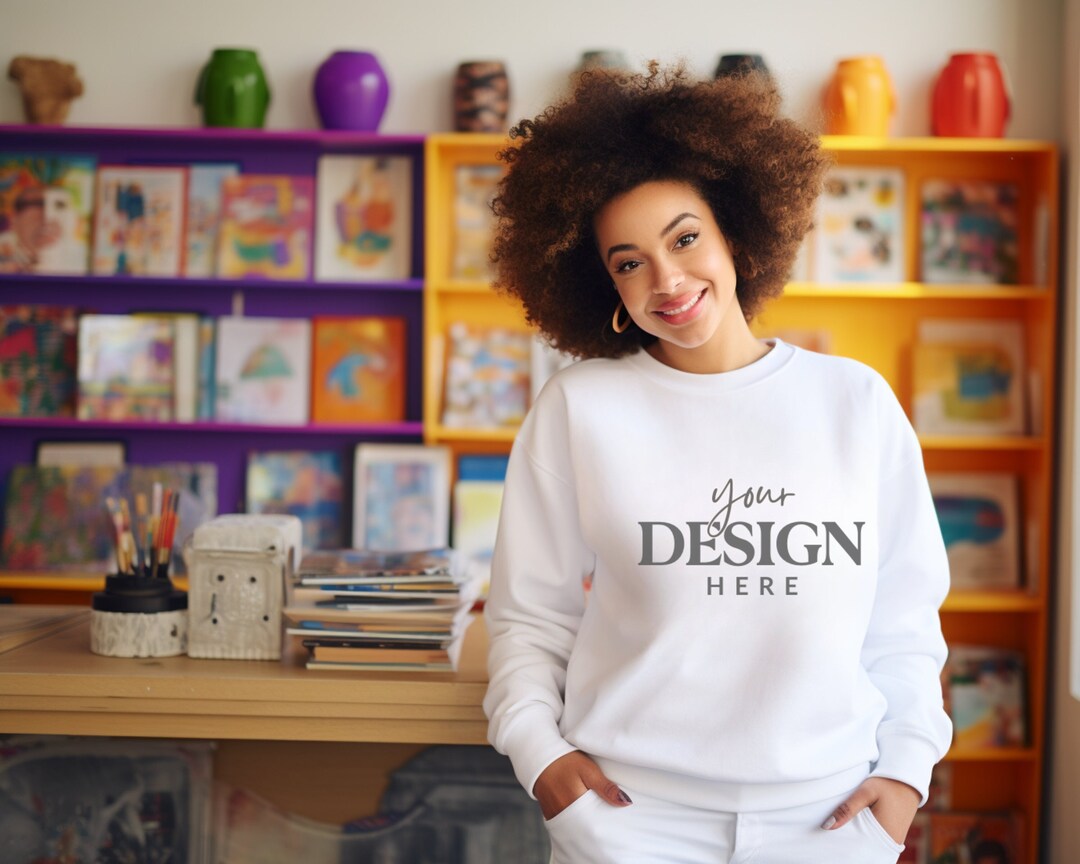 Teacher Mockup White Sweatshirt Mock up Styled Sweater Mock in a ...
