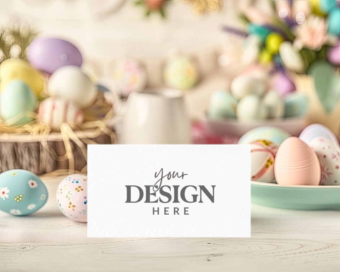 Easter Place Card Mockup 3.5x2 Easter Table Tent Card Mock up Spring ...