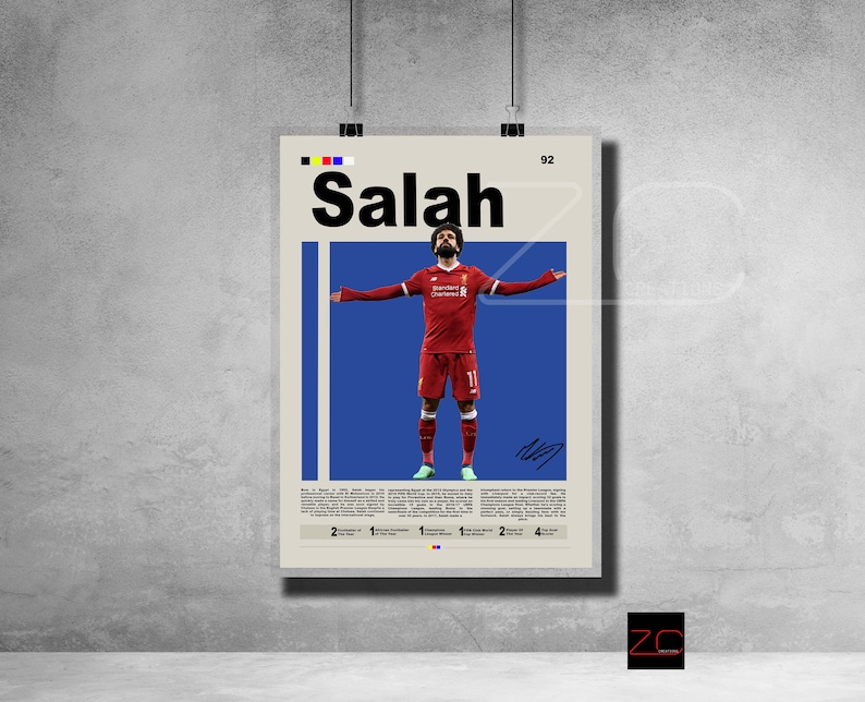 Mohamad Salah Poster Digital Download Egyptian Footballer - Etsy