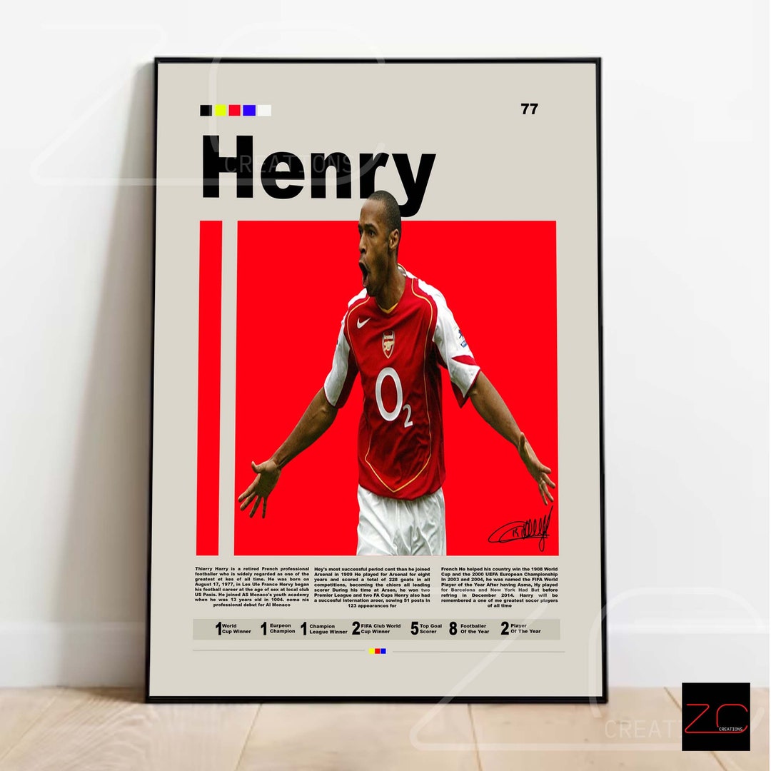 Thierry Henry Poster Digital Download French Footballer - Etsy