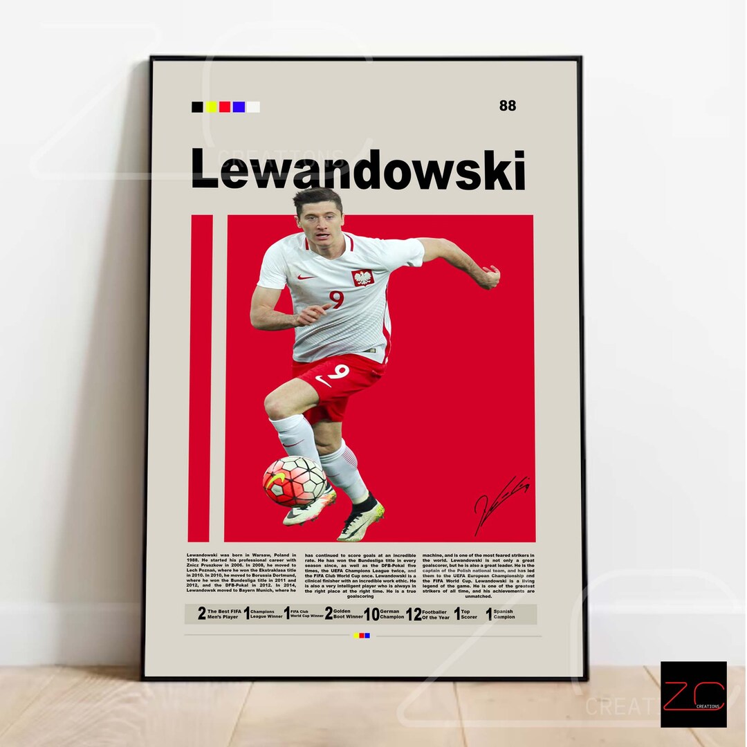 Robert Lewandowski Poster Digital Download Barcelona Poster - Etsy