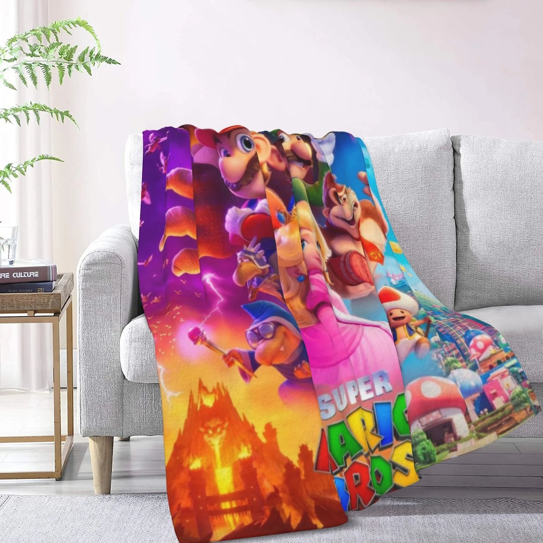 Custom DIY Super Mario Two Layer Sherpa Blanket Printed Throw - Etsy