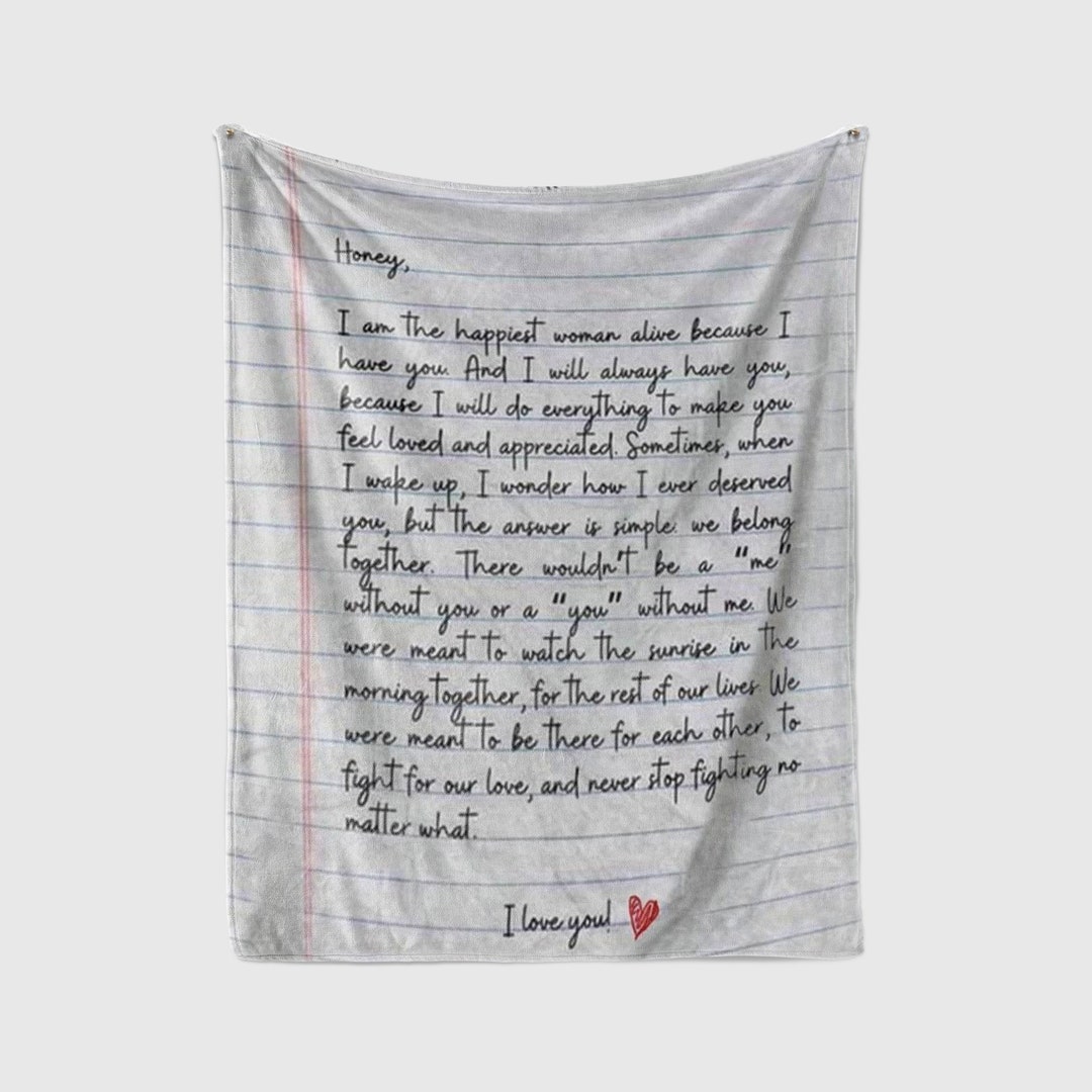 Love Letter Quilt: Personalized Gift for Mom, Retro Woven Handwriting ...