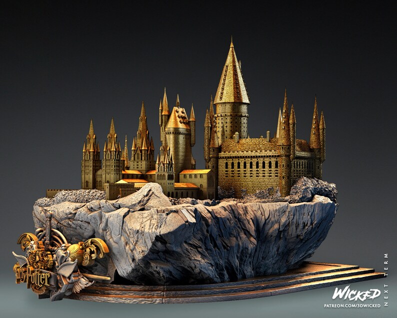 Scale Model of Hogwarts Castle, From the Harry Potter Saga. 3D Resin ...
