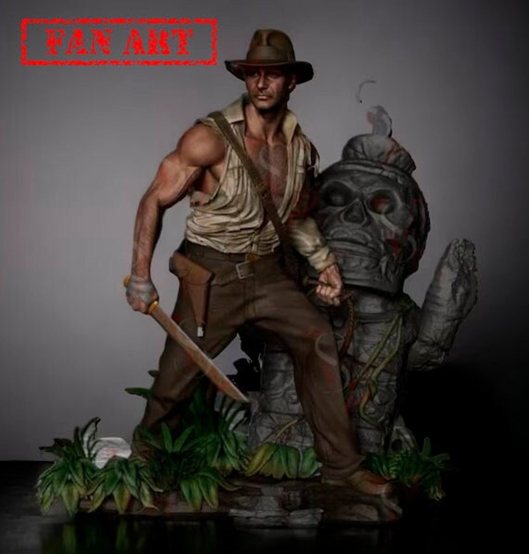 Figure of Famous Adventurer Archaeologist in Jungle Printed in Resin ...