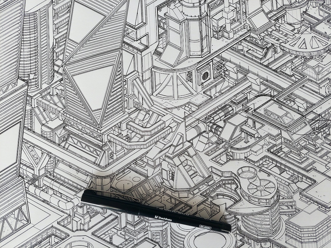 Utopia Line Drawing - Etsy