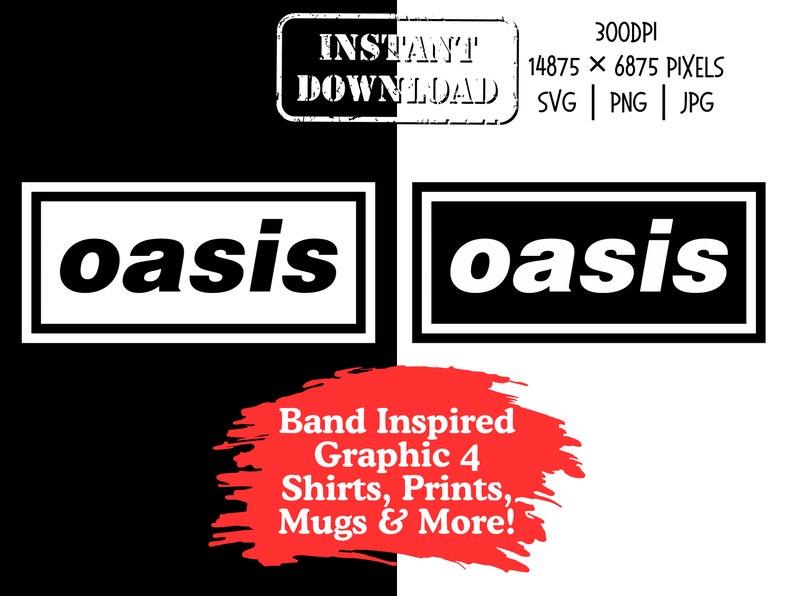 Oasis SVG, Oasis PNG, Oasis Band Inspired Logo Design for Shirt ...