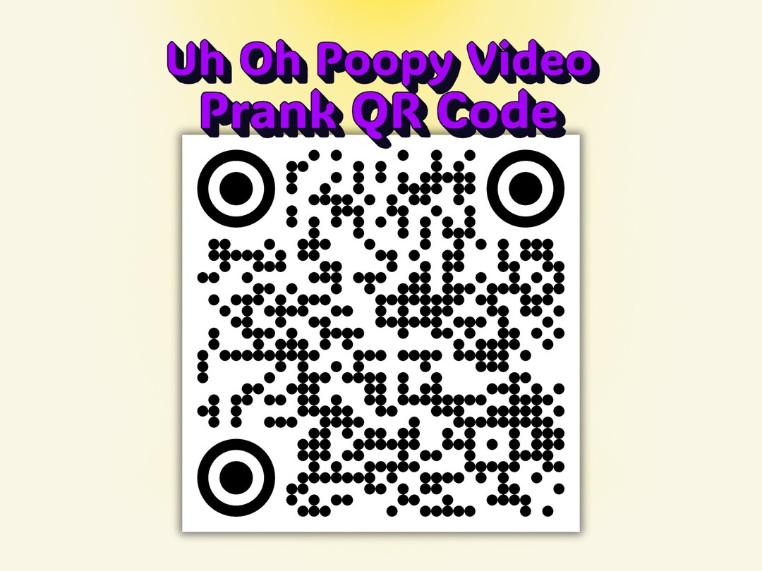 Uh Oh Poopy QR Code Stinky Dinky QR Code Funny QR Code Youtube Link Joke Qr Code Fart Monkey Qr ...