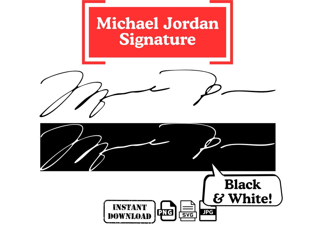 Michael Jordan Signature, Michael Jordan Autograph PNG SVG, Michael ...