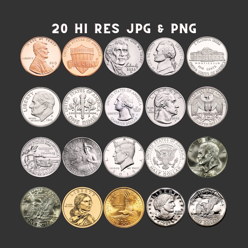 20 US Coins Stock Photos US Currency Images Penny, Nickel, Dime ...
