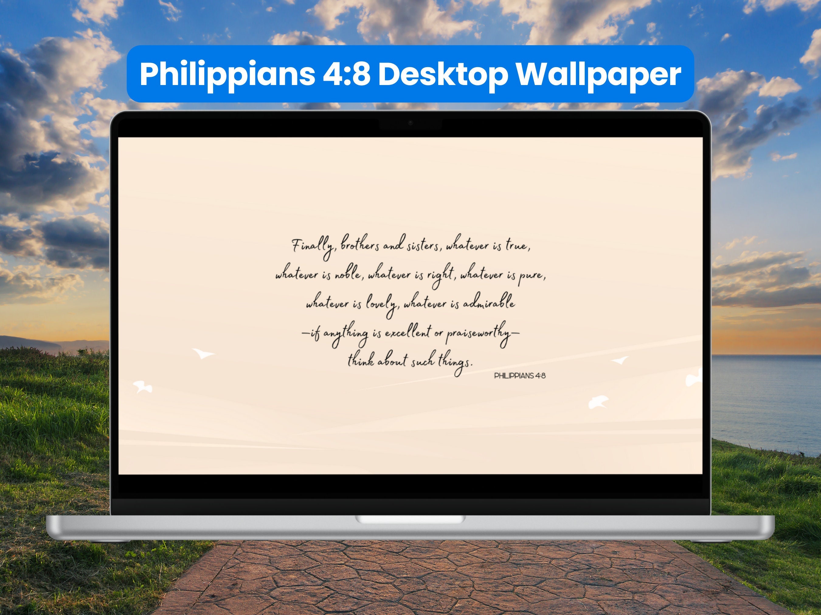 Philippians 4:8 Bible Verse Wallpaper Laptop Wallpaper Computer ...