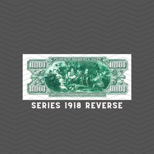 Historic Ten Thousand Dollar Bill Images Salmon P Chase 1918 1934 US ...