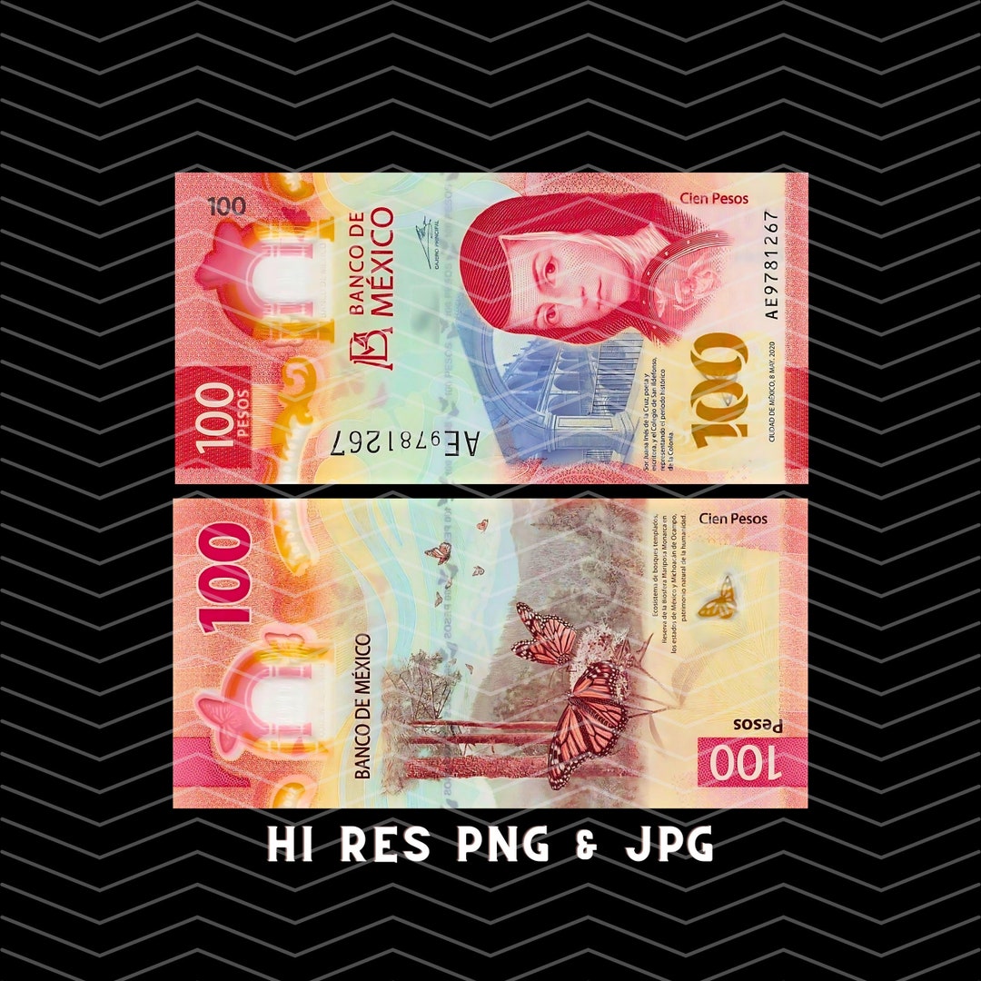 100 Peso Mexican Banknote Stock Photos Front Back Banco De Mexico Cien ...