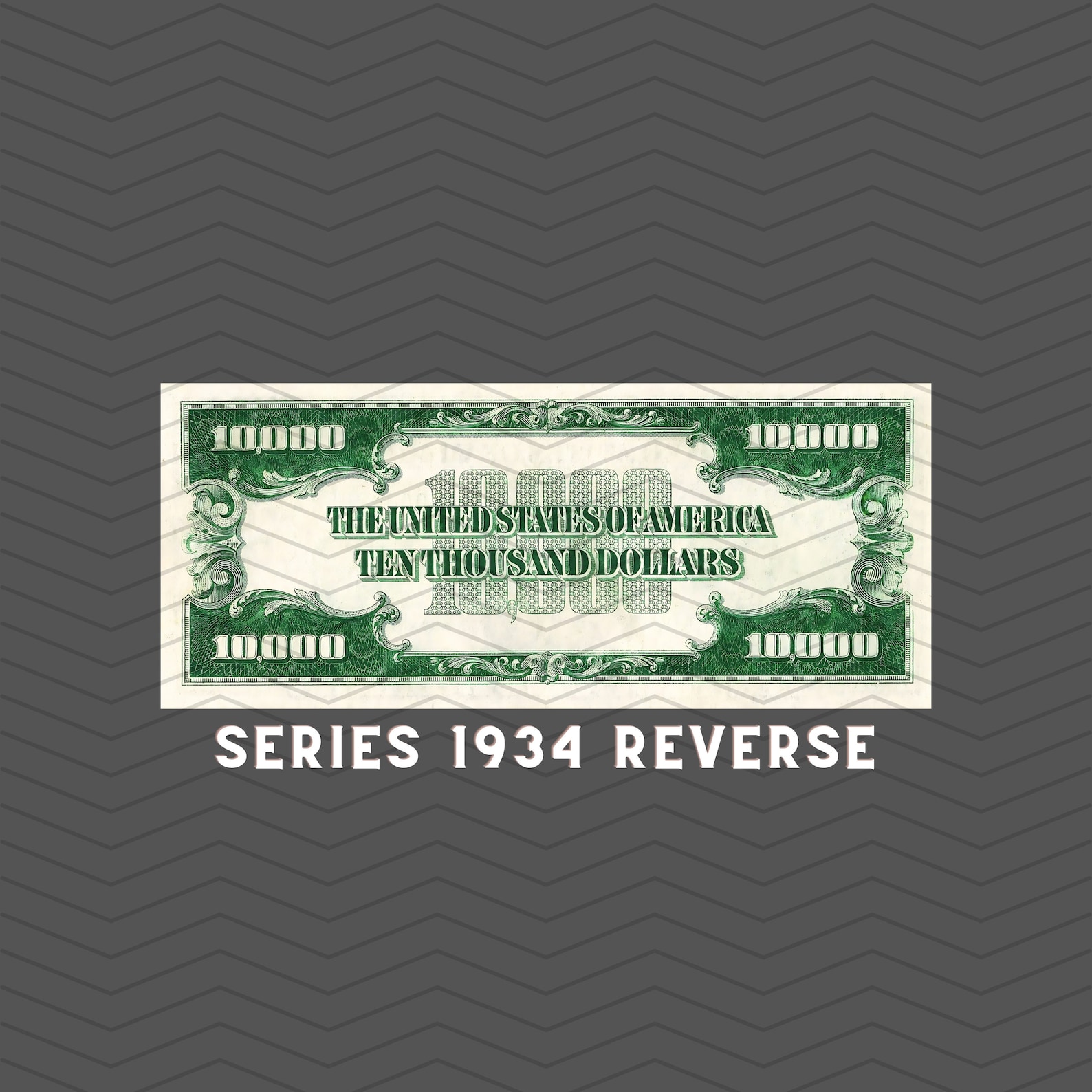 Historic Ten Thousand Dollar Bill Images Salmon P Chase 1918 1934 US ...