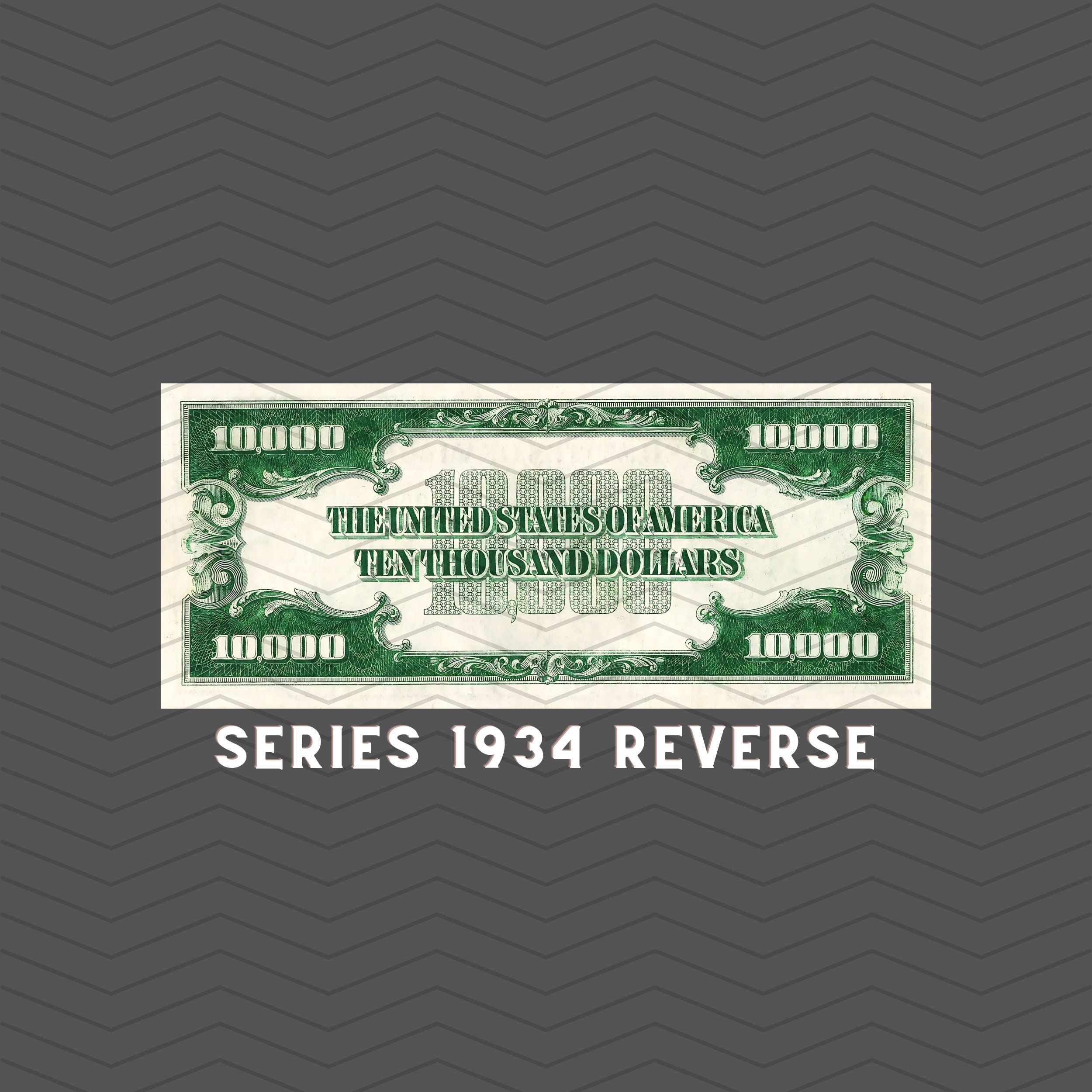 Historic Ten Thousand Dollar Bill Images Salmon P Chase 1918 1934 US ...