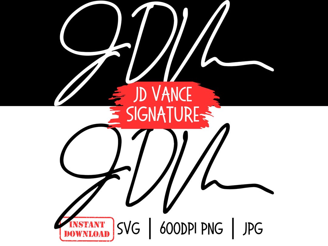 JD Vance SIGNATURE Png Svg, JD Vance Autograph, Vance President Svg ...