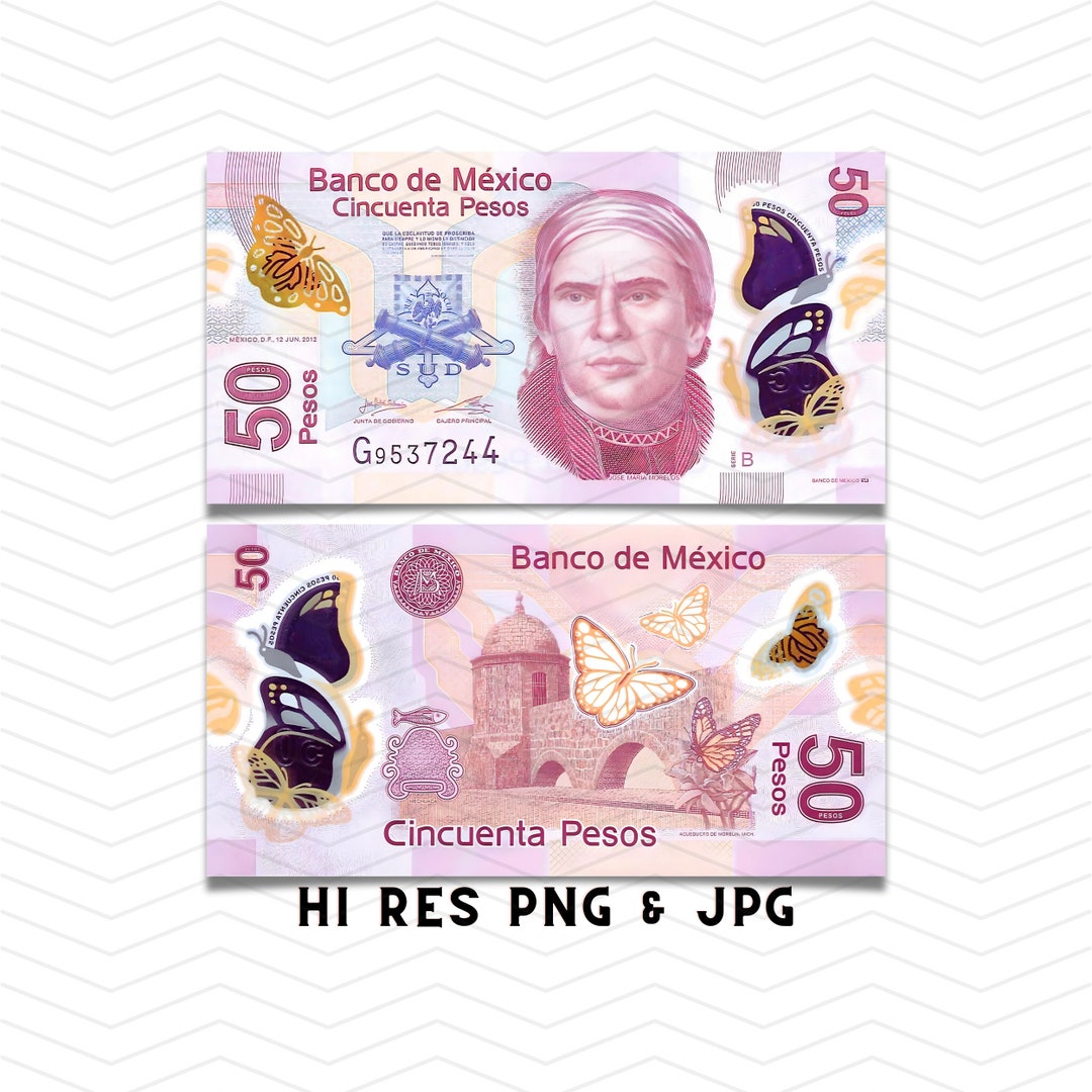 50 Peso Mexican Banknote Stock Photos Series F Cincuenta Pesos Mexico ...