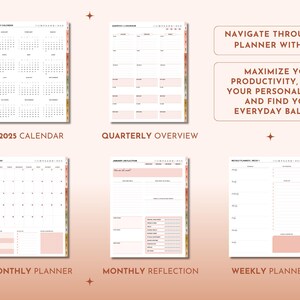 Yearly Digital Planner PDF Daily and Weekly Pages Goal Habit Trackers ...