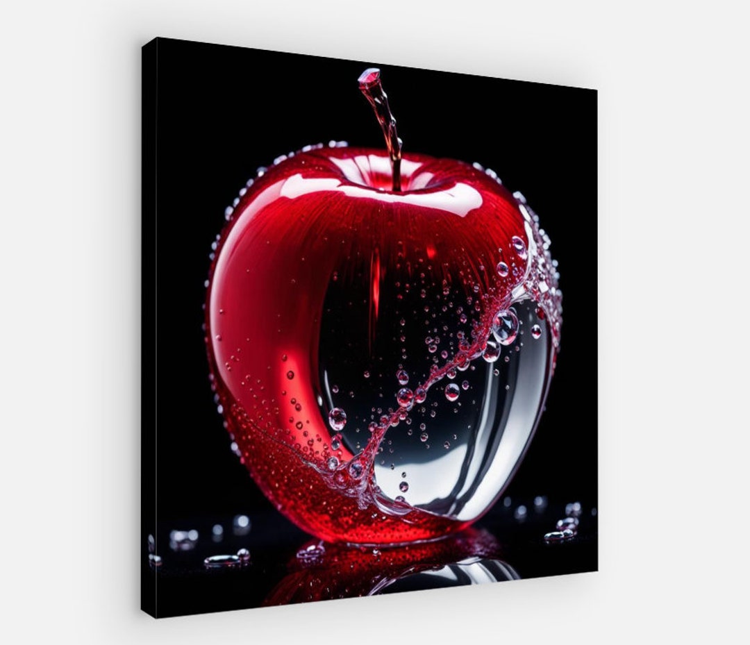 Red Apple Canvas Digital Art Poster Print Picture Wall - Etsy