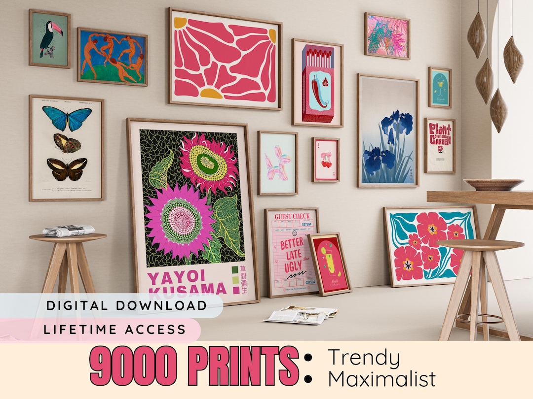 9000 Trendy Wall Art, MEGA BUNDLE, Maximalist Wall Art, Maximalist ...