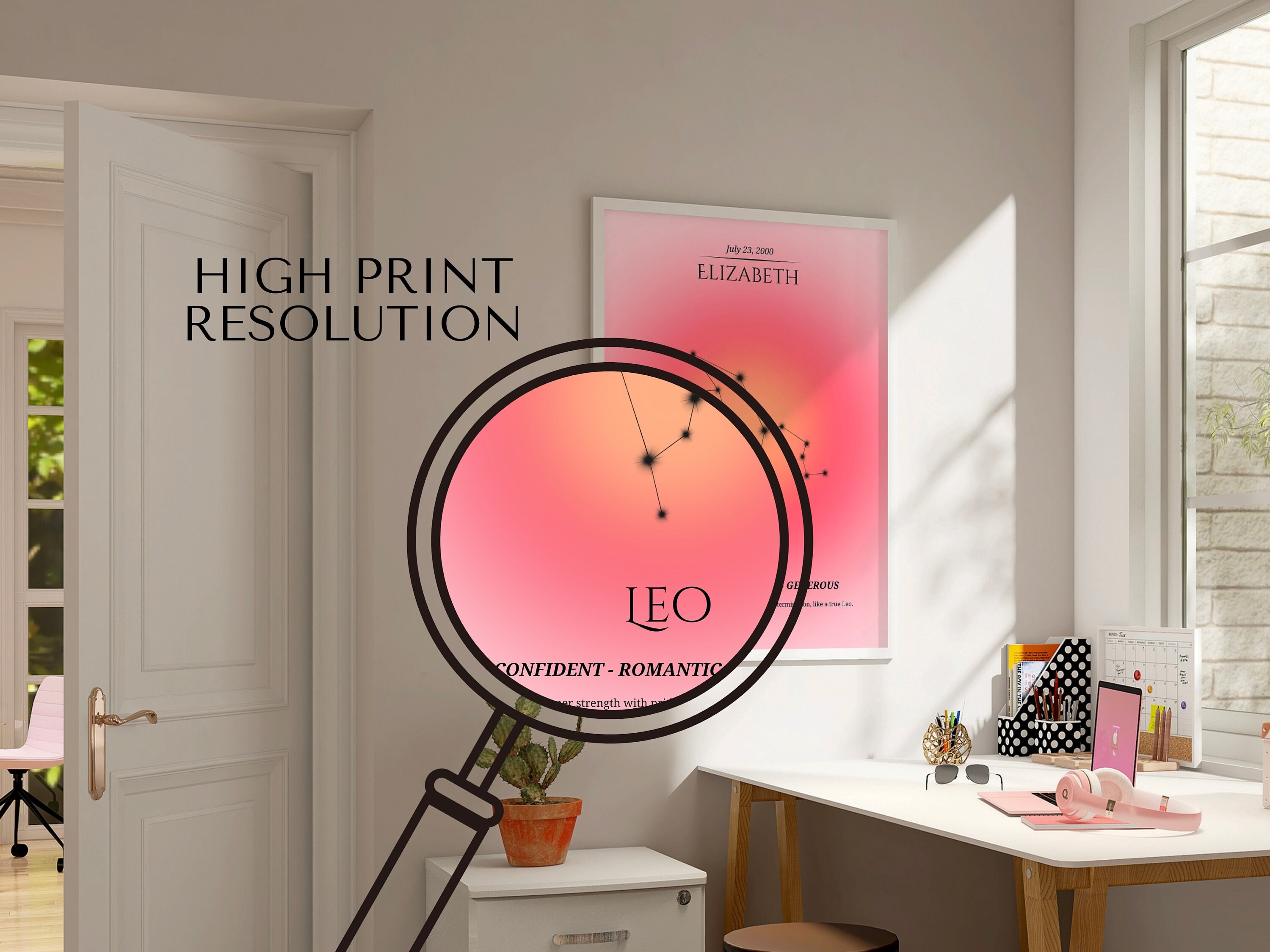 Personalized Zodiac Sign Print , Zodiac Wall Print, Custom Star Sign ...