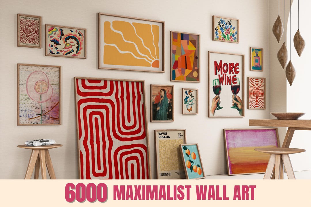 6000 Maximalist Wall Art, MEGA BUNDLE, Trendy Wall Art, Maximalist ...