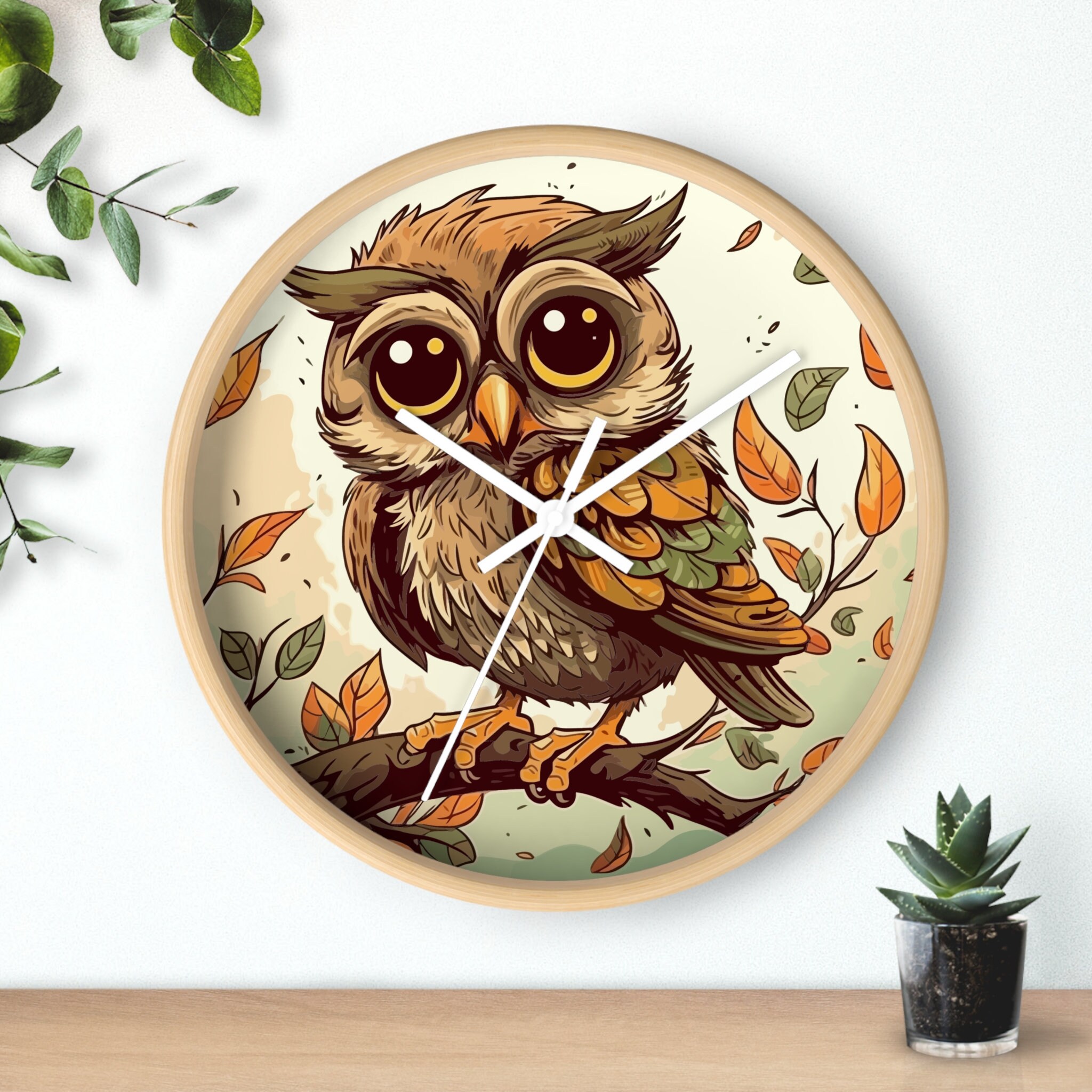 Cute Owl Wall Clock Adorable Animal Gift for Pet Lovers Modern - Etsy