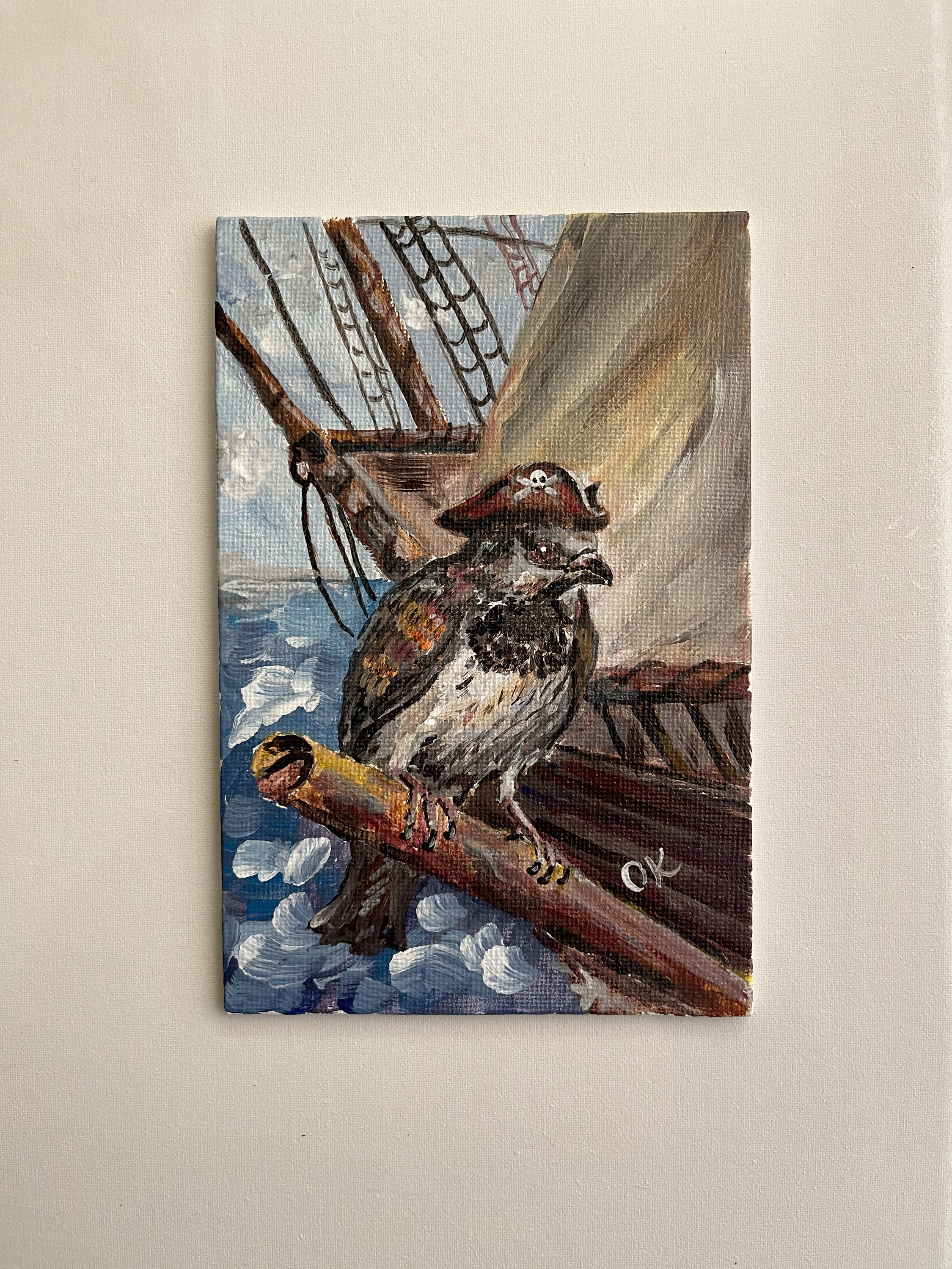 Digital File of an Original PAINTING, Cute Sparrow Acrylic Painting ...